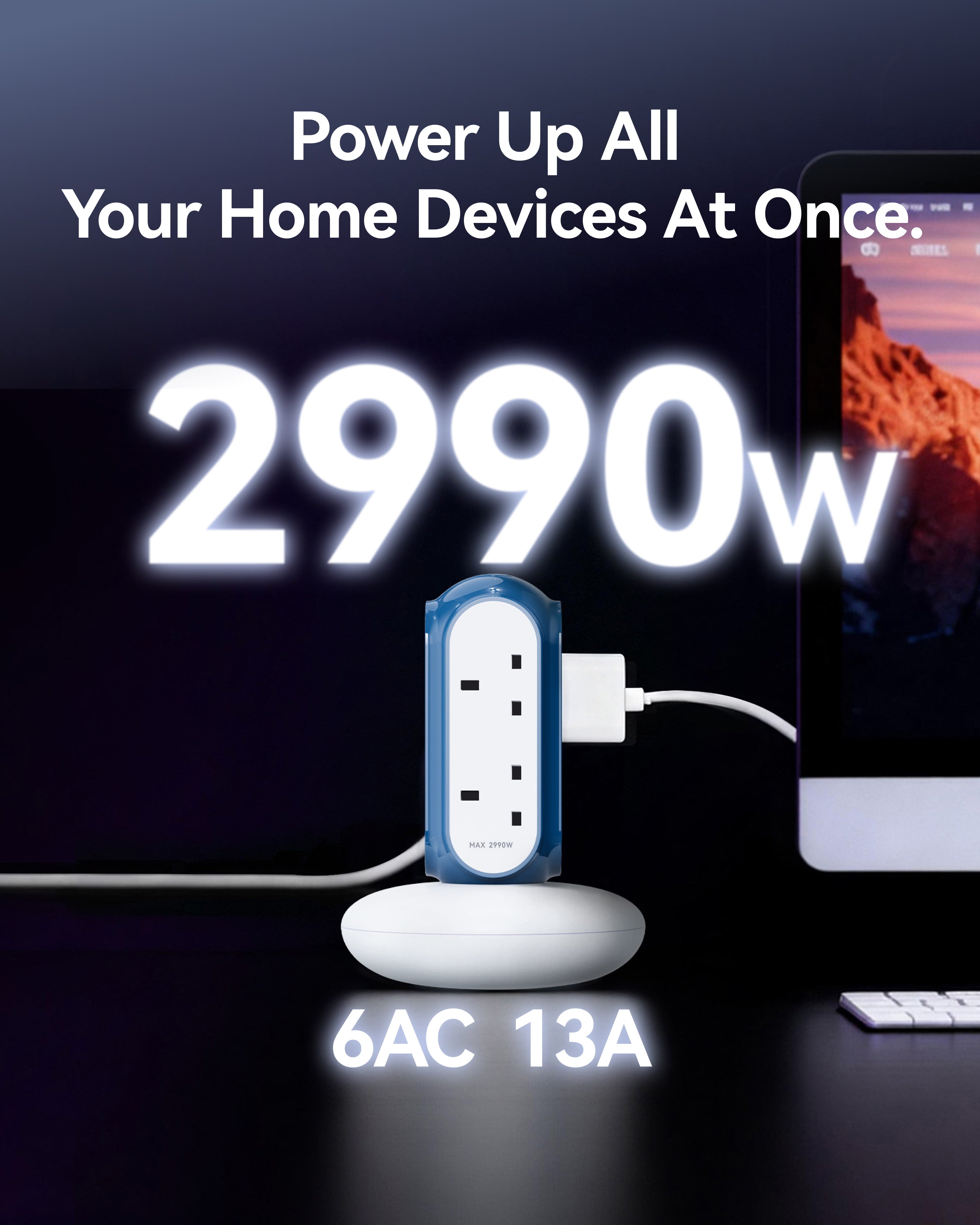 MiaoLab Tower Power Strips(6AC UK)